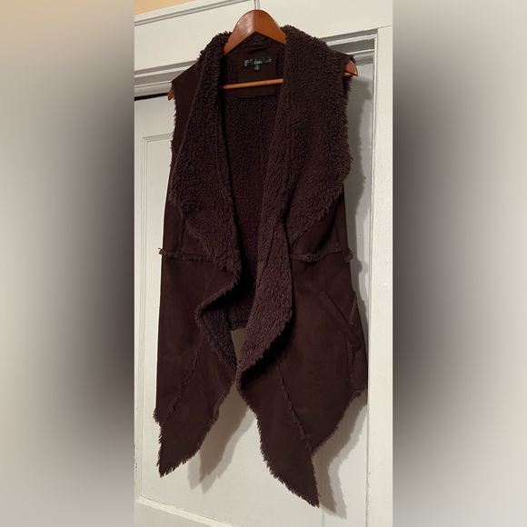 Slonl | Jackets & Coats | Shearling Faux Fur Vest With Suede And ...